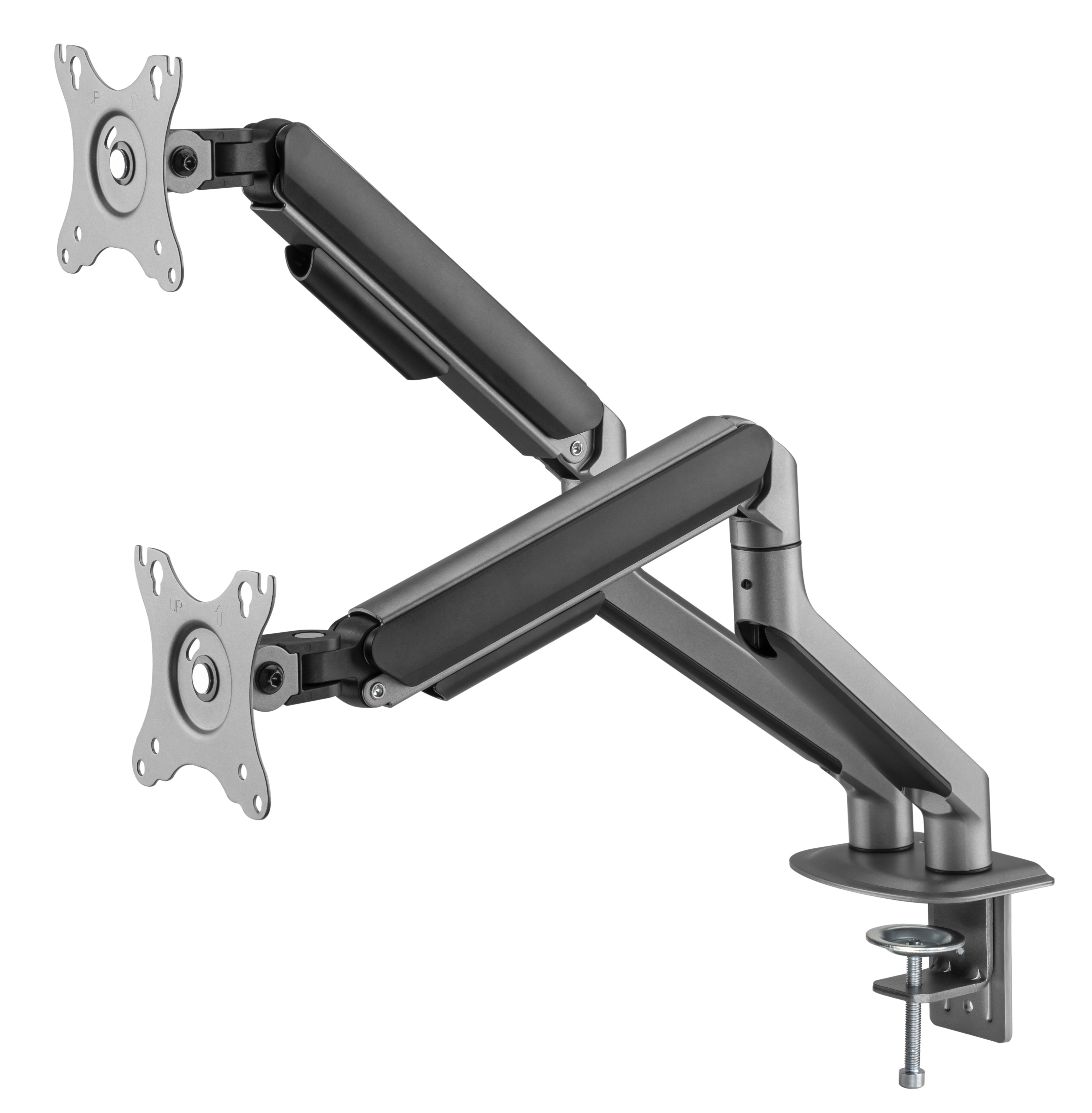 INFINITY Grey Dual Monitor Economical Spring-Assisted Monitor Arm ...