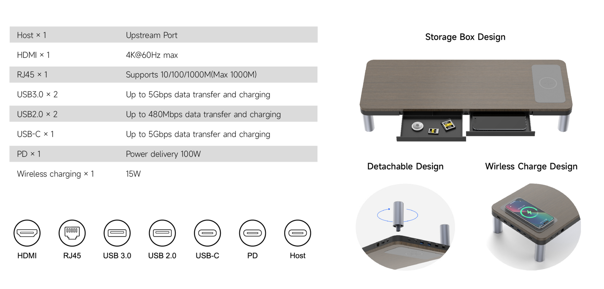 INFINITY MONITOR RISER (DOCKING & WIRELESS CHARGER) - COM1 ...