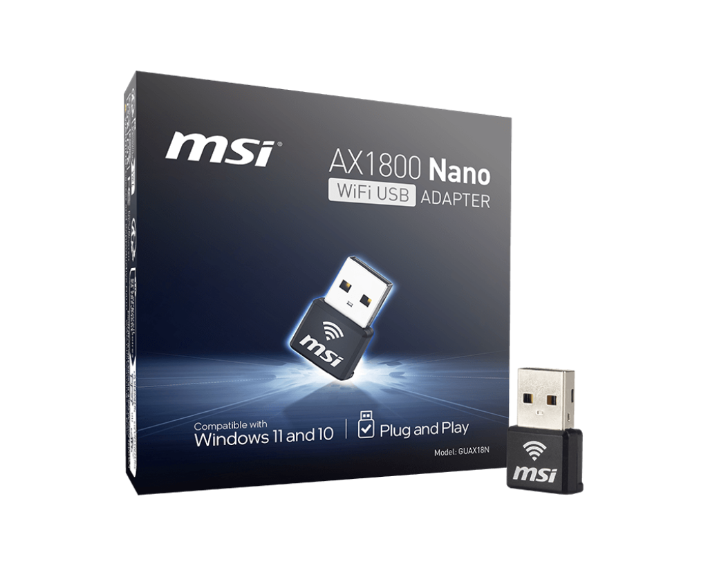 MSI GUAX18N NANO USB WIFI 6 ADAPTER - COM1 International Pty Ltd