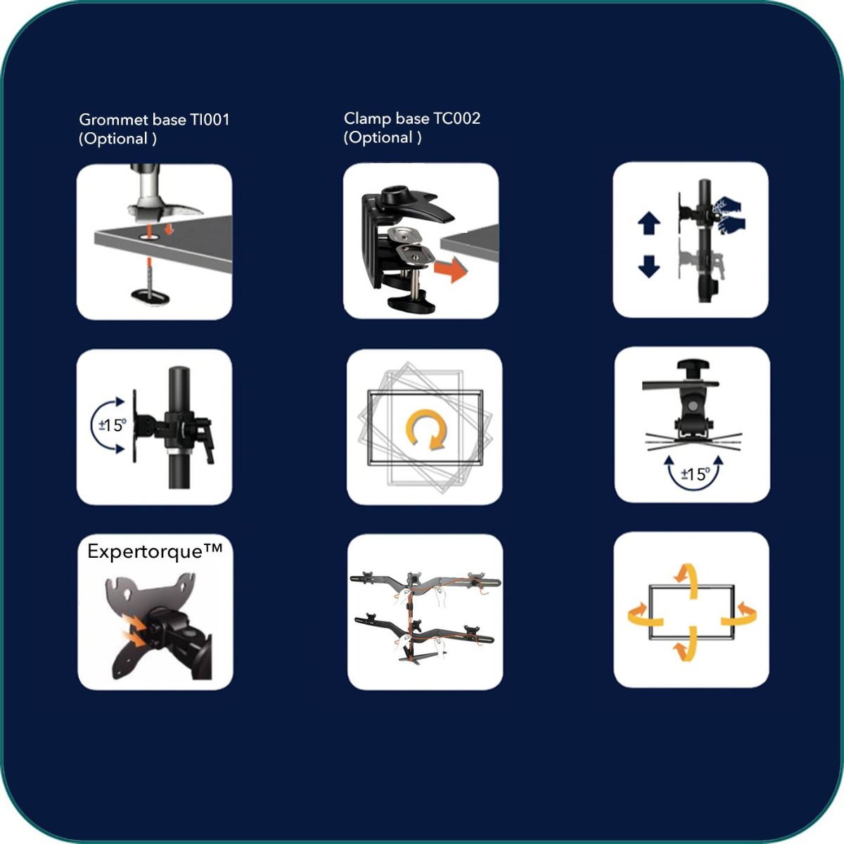 AAVARA DS600 FREESTANDING HEXA MONITOR STAND - COM1 International Pty Ltd