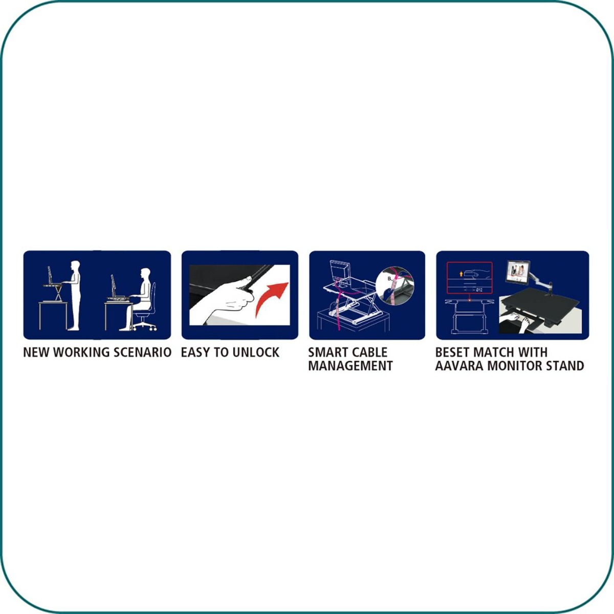 AAVARA SIT-STAND DESK RISER AV-SDR900. - COM1 International Pty Ltd