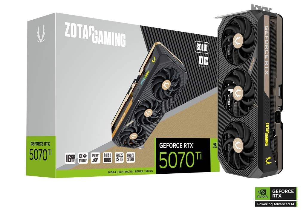 16GB ZOTAC RTX 5070Ti SOLID OC GPU COM1 International Pty Ltd